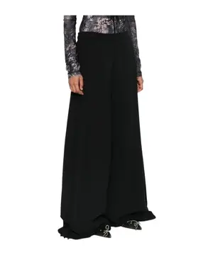 Vetements Logo Embroidered Wide Leg Pants