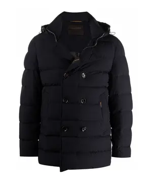 MOORER Double-breasted Down Jacket With Detachable Hood