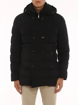 MOORER Double-breasted Down Jacket With Detachable Hood