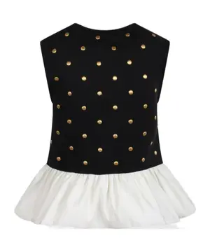 Nina Ricci Polka Dot Peplum Top