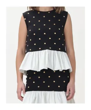 Nina Ricci Polka Dot Peplum Top
