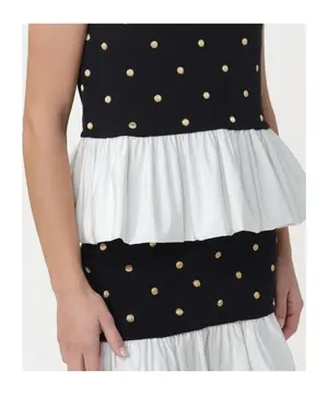 Nina Ricci Polka Dot Peplum Top