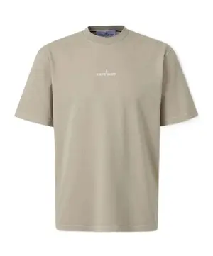 Stone Island Logo Printed Crewneck T-shirt