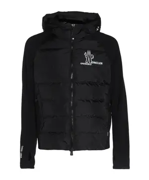 Moncler Logo Printed Hooded Jacket - Black