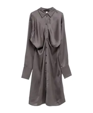 TOTEME Long Sleeve Buttoned Midi Shirt Dress
