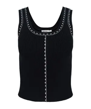 Simkhai Nailah Stitch-detail Knitted Top - Black