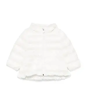 Moncler Odile Logo Patch Down Jacket - White