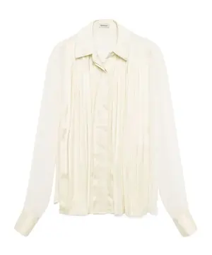 Simkhai Vinka Pleated-front Blouse - Ivory
