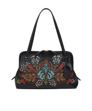 Etro Medium Leather Bag With Embroidery