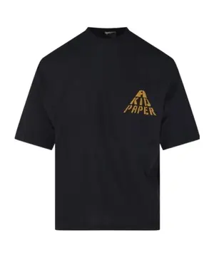 A PAPER KID Logo Cotton T-shirt - Black
