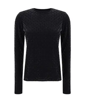 Givenchy Allover Logo Printed Long-sleeved Top - Black