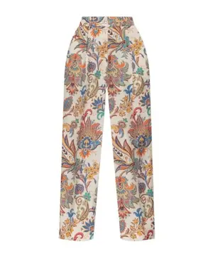 Etro Patterned Wide-leg Trousers - Nude