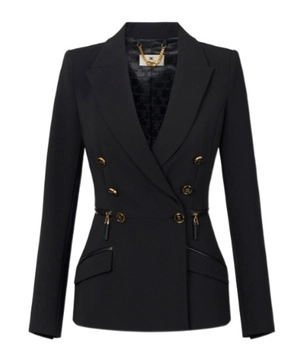 Elisabetta Franchi Double Breasted Tailored Blazer - Black