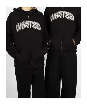 WASTED PARIS Long-sleeved Zip-up Hoodie With Pockets
