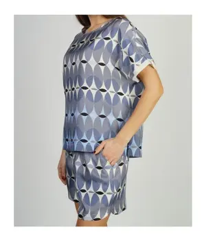 Lorena Antoniazzi Geometric Print Silk T-shirt - Gray
