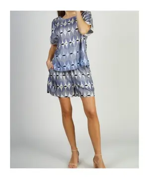 Lorena Antoniazzi Geometric Print Silk T-shirt - Gray