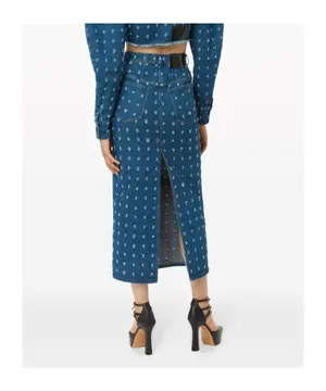 Nina Ricci Distressed Denim Skirt