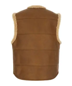 Celine Oversized Sleeveless Jacket In Curly Lambskin