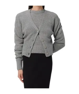 Fabiana Filippi V-neck Knitted Cardigan - Gray
