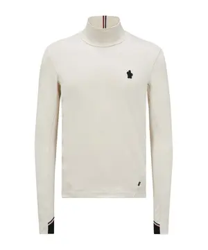Moncler Polartec Polo Neck Jumper - White Ivory