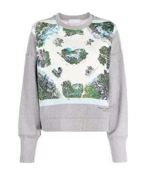 Philosophy Di Lorenzo Serafini Illustration-print Cotton Sweatshirt - Gray