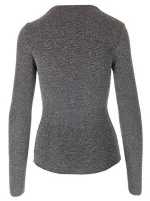 Isabel Marant Étoile Shimmer Asymmetric Neck Long Sleeve Top