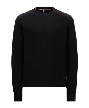 Moncler Logo Embroidered Crewneck Jumper - Black