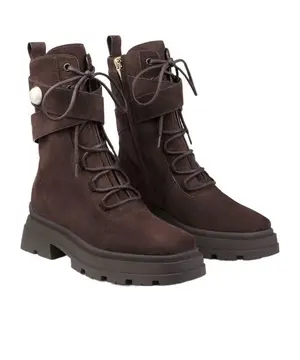 JIMMY CHOO Noemi 45 Logo Plaque Combat Boots