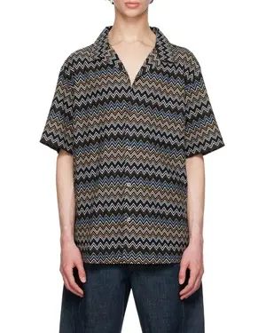 Missoni Zigzag Bowling-cut Knitted Shirt