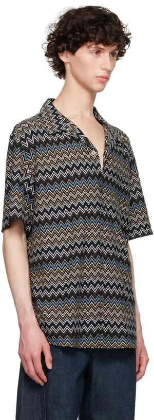 Missoni Zigzag Bowling-cut Knitted Shirt