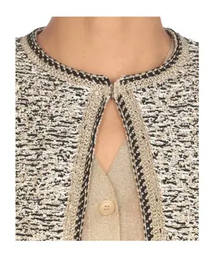 Fabiana Filippi Long-sleeved Knitted Cardigan - Black/white