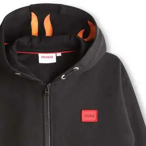 Hugo Boss Flame-print Zip-up Hoodie