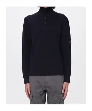 C.P. COMPANY Lens Detailed Half-zip Knit Jumper