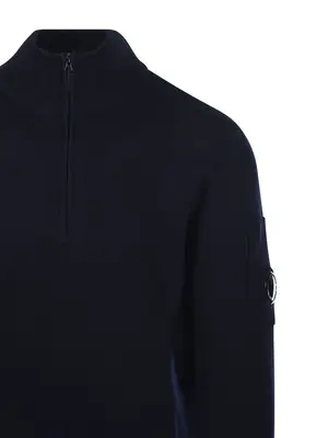 C.P. COMPANY Lens Detailed Half-zip Knit Jumper