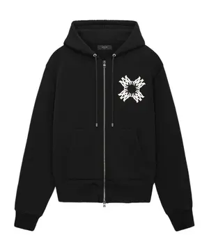Amiri Zip-up Drawstring Hoodie - Black