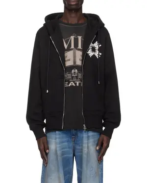 Amiri Zip-up Drawstring Hoodie