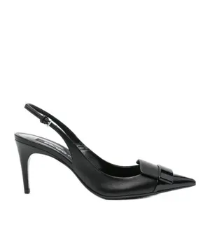 SERGIO ROSSI Pointed High-heeled Sandals - Black