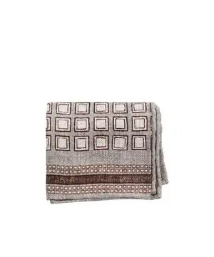 Brunello Cucinelli Geometric-pattern Printed Scarf - Grey