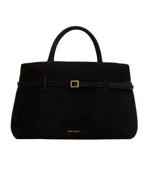 Manu Atelier Buckle Detailed Top Handle Bag - Black