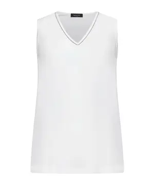 Fabiana Filippi V-neck Embellished Sleeveless Top - White