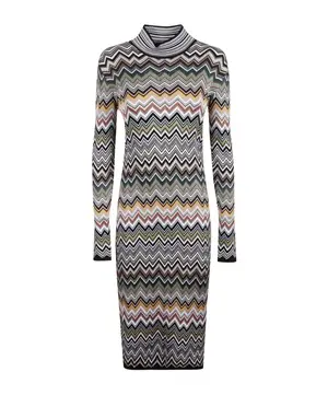 Missoni Zig-zag Long Sleeve Midi Dress