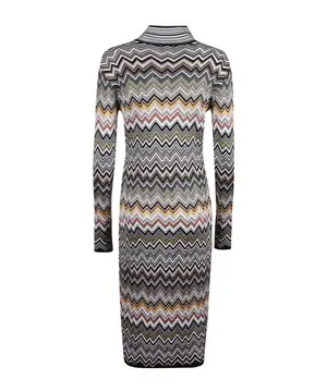 Missoni Zig-zag Long Sleeve Midi Dress