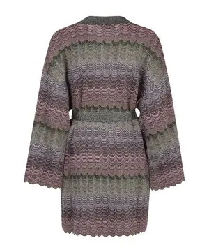 Missoni Zigzag Greek Pattern Belted Cardigan
