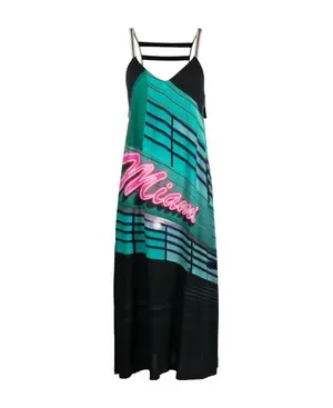 Palm Angels Miami V-neck Midi Dress