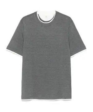 Brunello Cucinelli Crewneck Straight Hem T-shirt - Gray