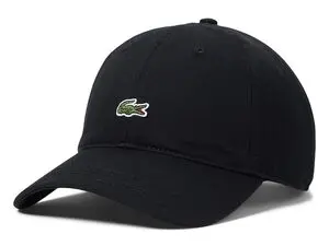 Lacoste Cotton Cap With Croc Logo - Black