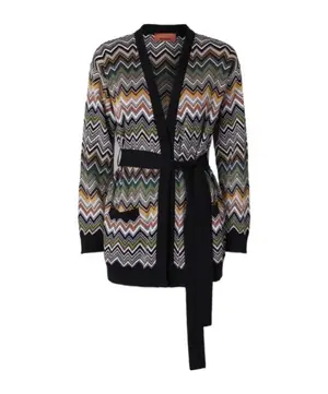 Missoni Chevron-pattern Belted Cardigan - Multicoloured