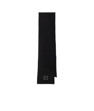 Celine Triomphe Scarf In Wool - Black