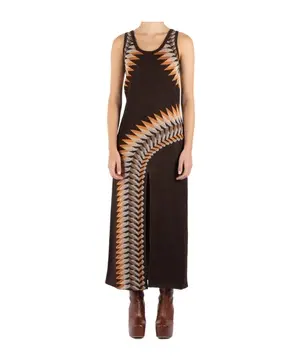 Rabanne Graphic Printed Sleeveless Maxi Dress - Multicolor