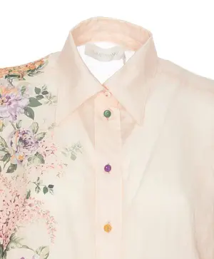 Zimmermann Halliday Relaxed Shirt With Asymmetrical Prints